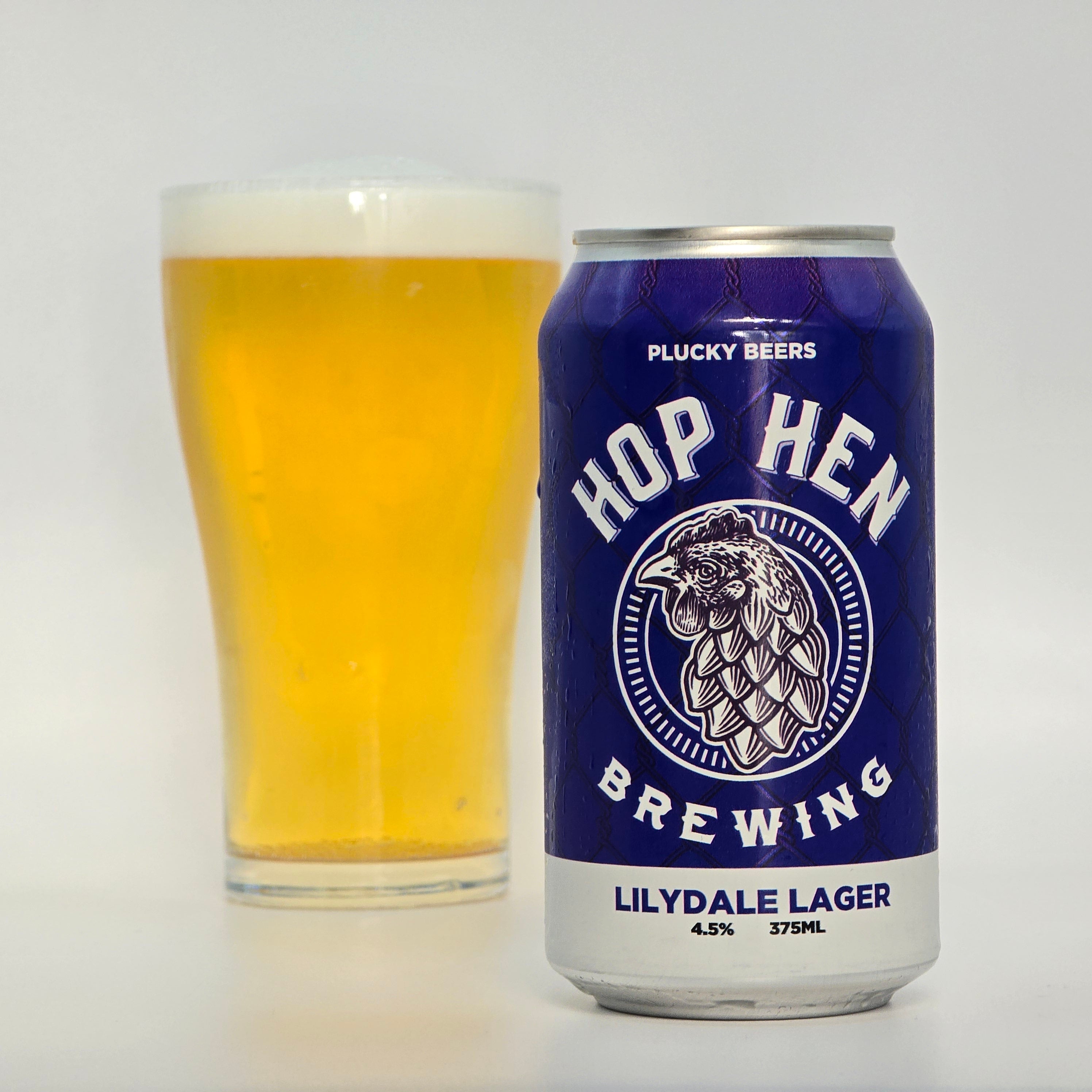 Hop Hen Lilydale Lager 375ml Cans | Hop Hen Brewing - Very Plucky Beers