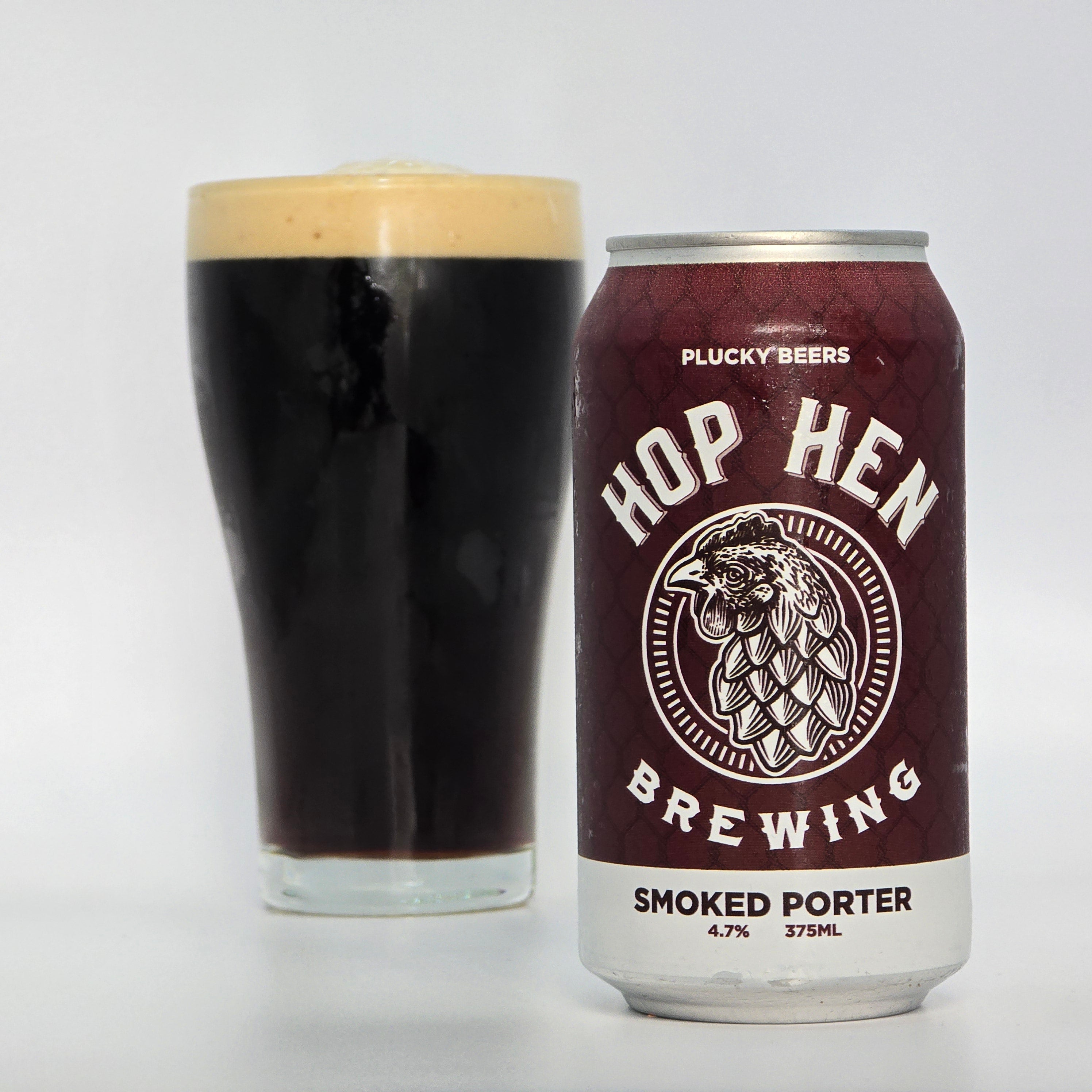 Hop Hen Smoked Porter 375ml Cans | Hop Hen Brewing - Very Plucky Beers
